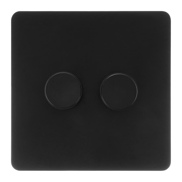 VERTICANA® WALL DIMMER 2-WAY BLACK - wall-mounted dimmer, double switch ...